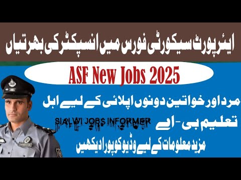 ASF New Jobs 2025 | ASF Inspector Jobs 2025 | How to Apply Online for ...