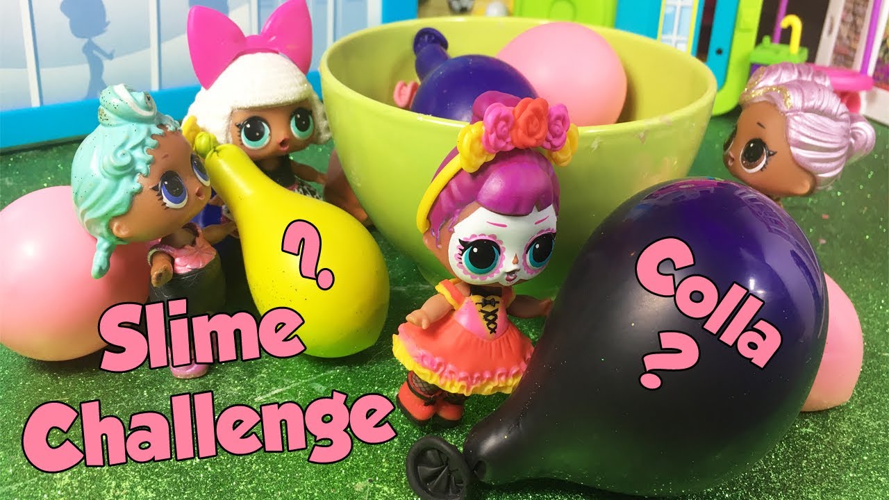 LOL Surprise Slime Challenge! 🎉 Colla, Glitter e Palline colorate nei ...