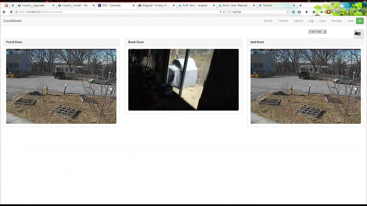 ZoneMinder new console and montage view demo - YouTube