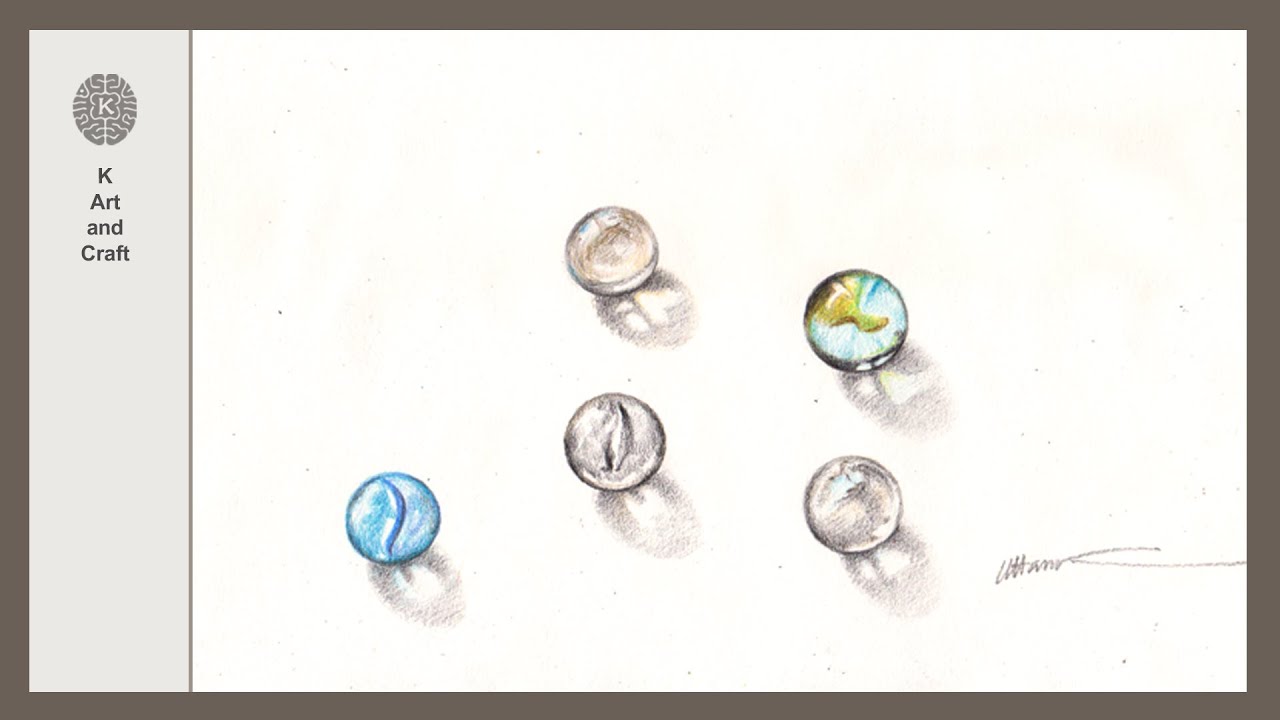 How to draw realistic marbles with color pencil step by step draw real ...