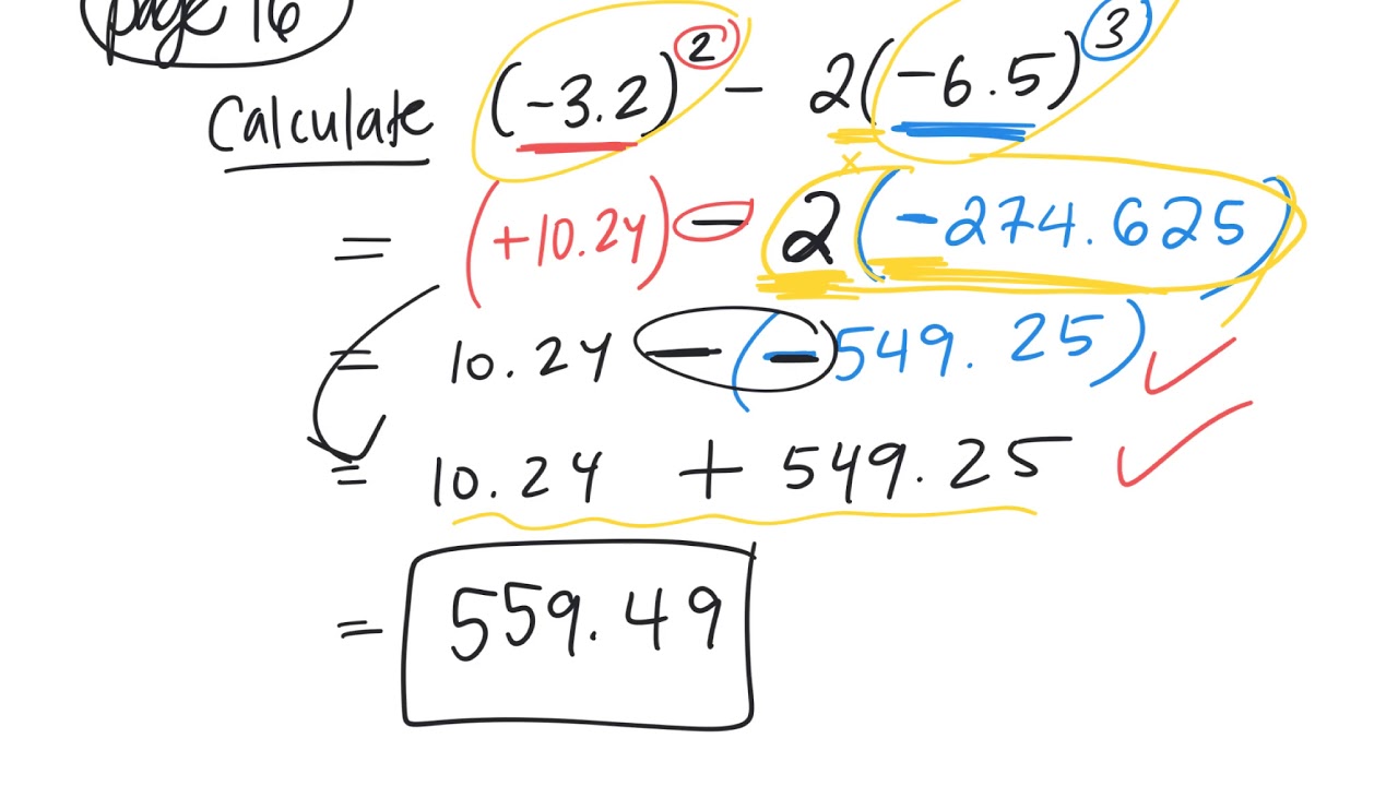 How to evaluate expressions with negative fraction bases 1.6 gr 9 ...