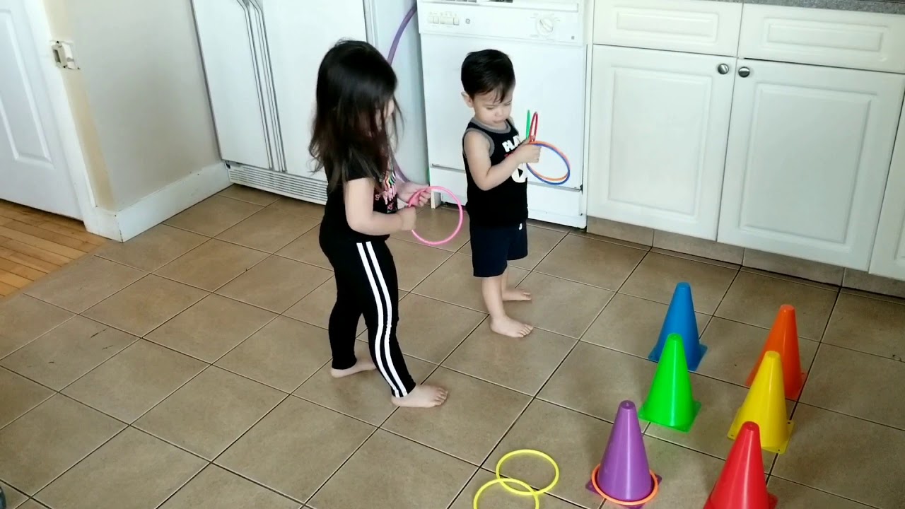 Boy and Girl playing ring toss! Family fun time games! - YouTube