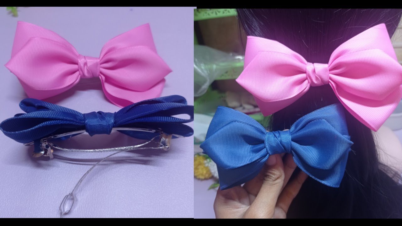 membuat jepit rambut menggunakan pita - DIY - YouTube