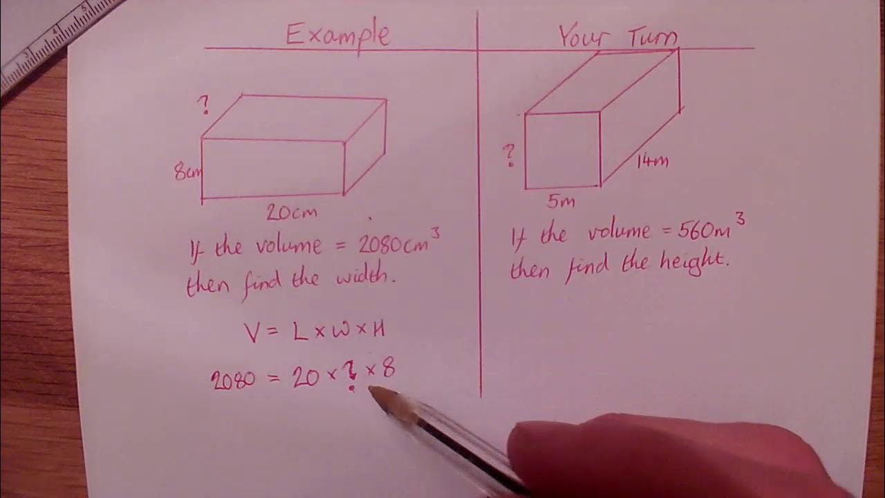 Finding missing lengths given a volume - YouTube