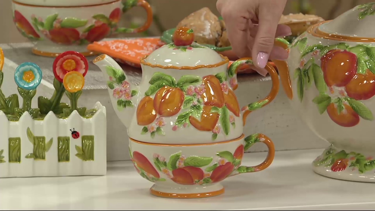 Temp-tations Figural Fruit Tea for One Set on QVC - YouTube