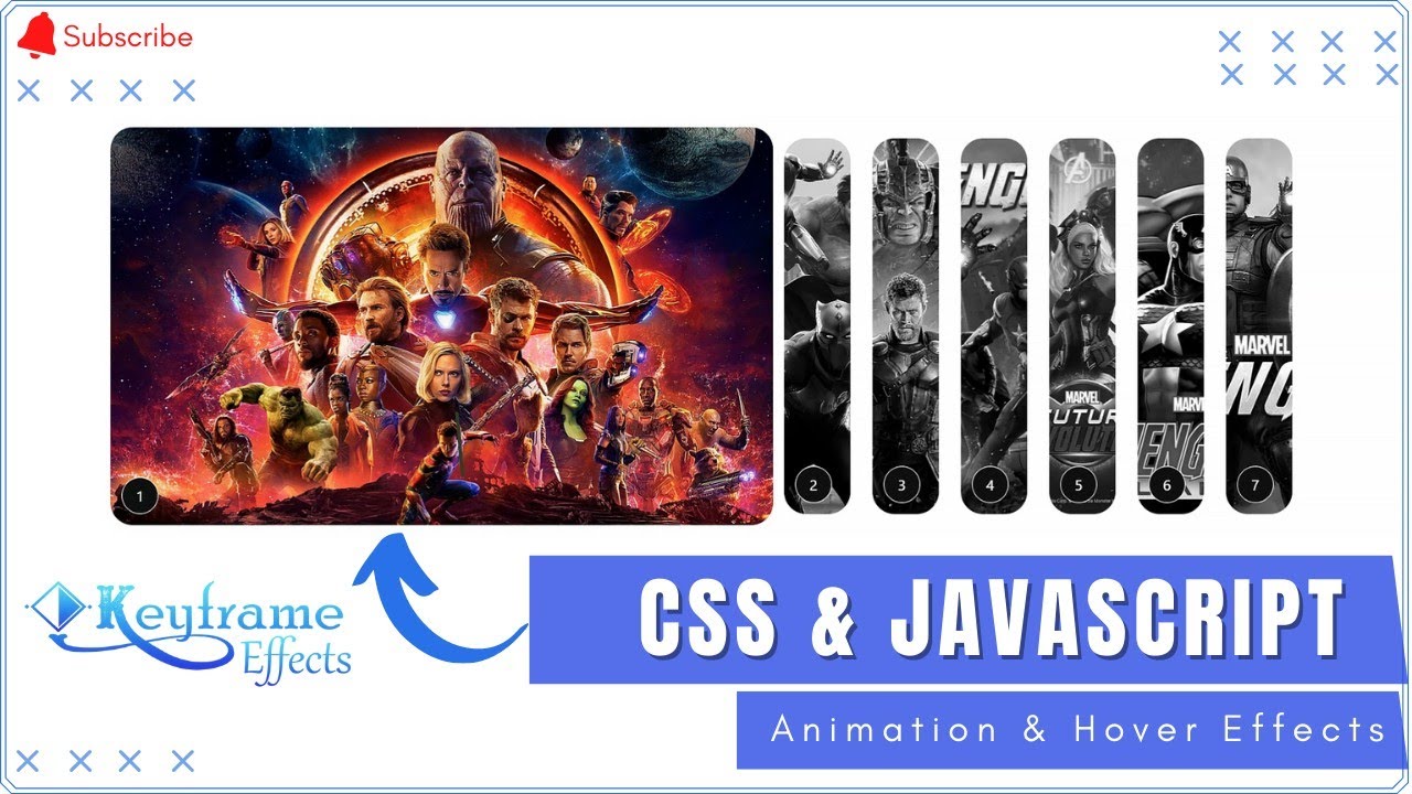 Create Image Accordion Animation With Hover Effects Using Html Css And Javascript Youtube 9781