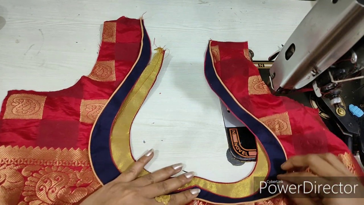 Letest Blouse Back Neck Design Cutting and Stitching | Patchwork Neck ...