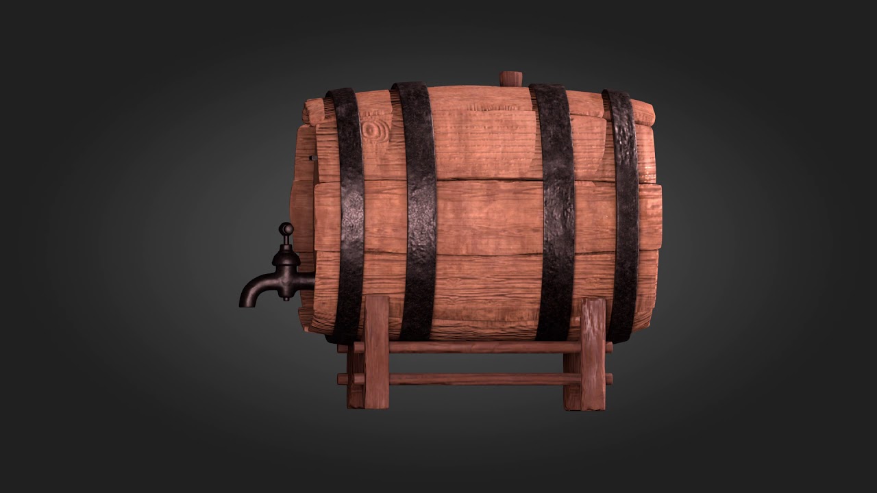 Stylized Medieval Keg - Fully Textured - YouTube