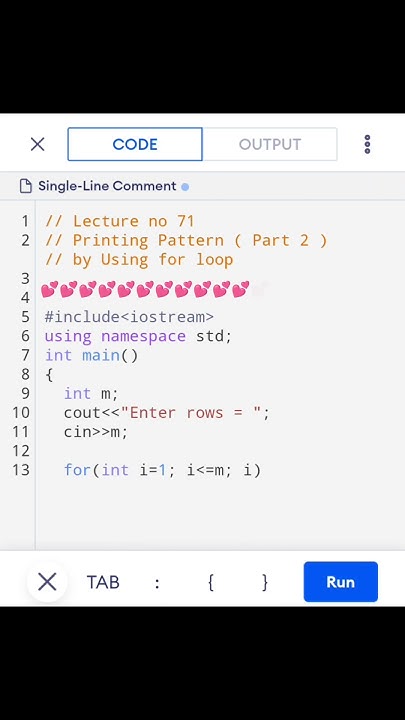 Learn C++|Lecture no 71|"Pattern Printing (Part 2)" | #Coding C++ #Programming #C++ Full course ...