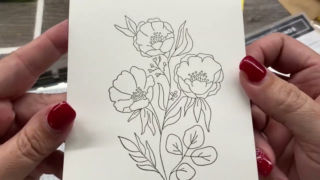 How to color a stamped outline floral image the EASY way - YouTube