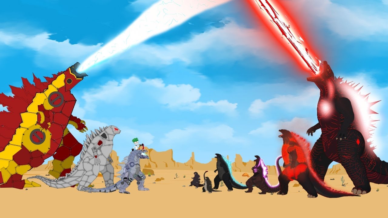 TEAM GODZILLA vs EVOLUTION of ROBOT GODZILLA EARTH : Power Levels 2023 ...