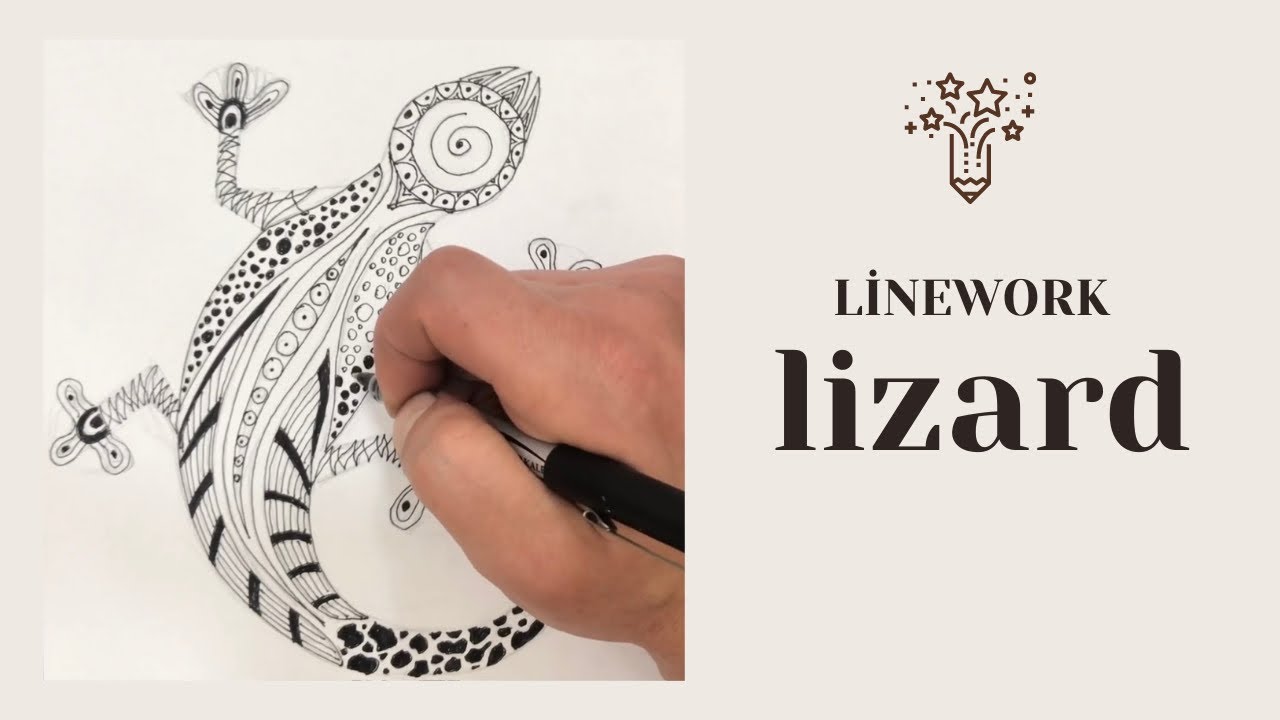 lizard line work - YouTube