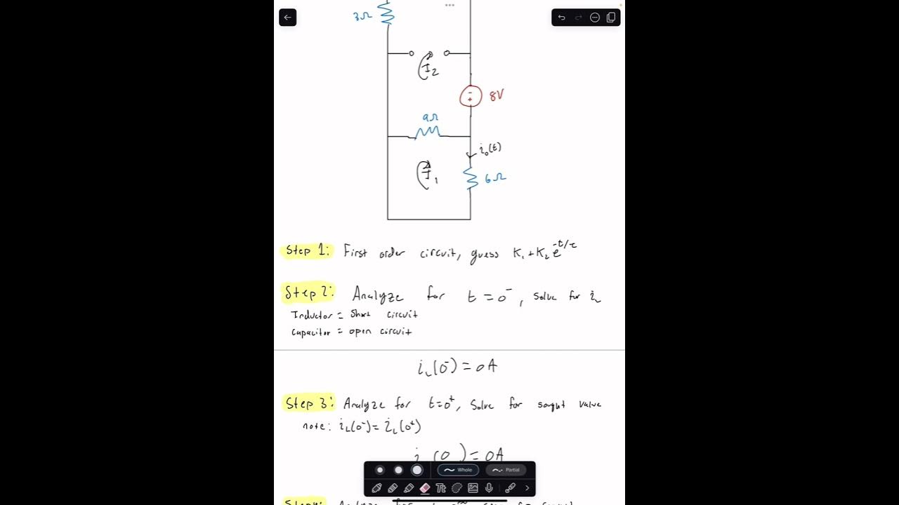 EEE202 First Order Transient Analysis Problem - YouTube