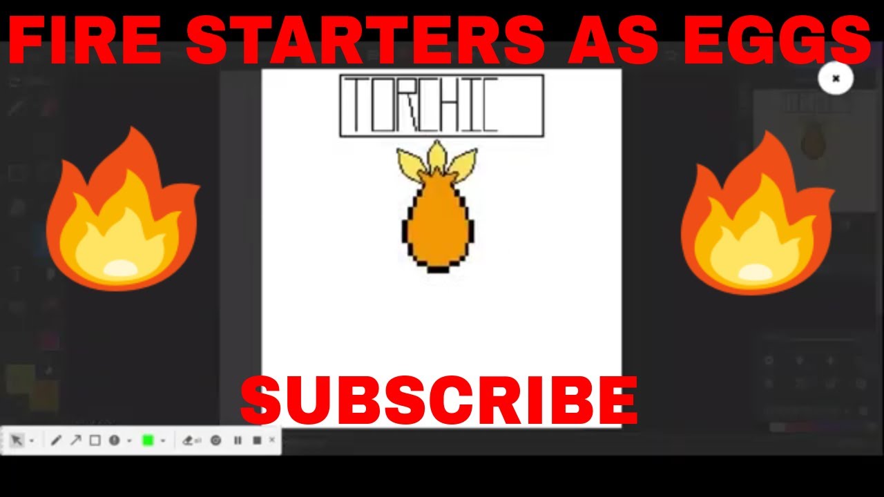 Fire Type Pokemon Starters Gen 1-4 as Eggs Pixel Art Timelapse ...