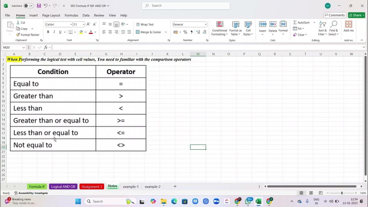 Excel Tutorial Day 4 - Logical Formulas IF, And, OR - YouTube