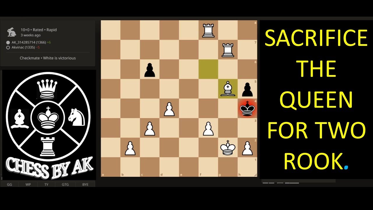 Sacrifice The Queen For Two Rook .|| Chess by AK || #chess #chessbyak # ...