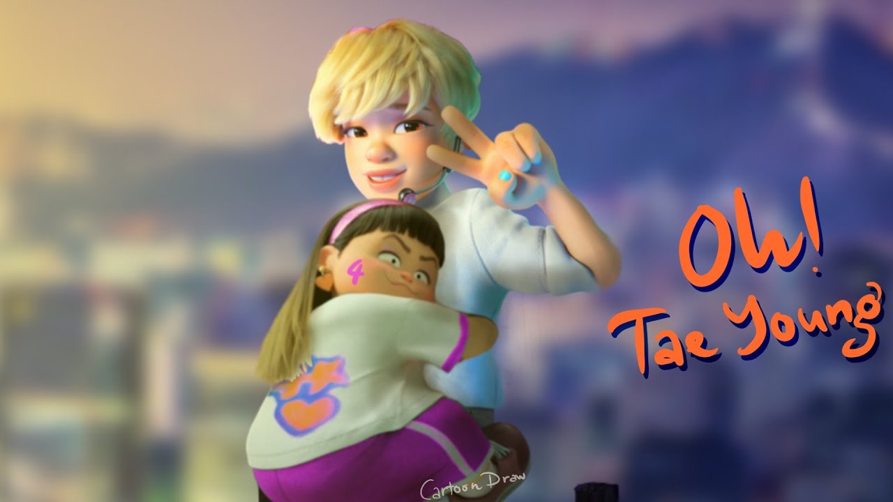 Turning Red Abby Meet and Hug Tae Young in Korea | Cartoon Draw - YouTube
