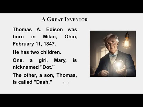 The Great Inventor | English reading Practice with a story in English ...