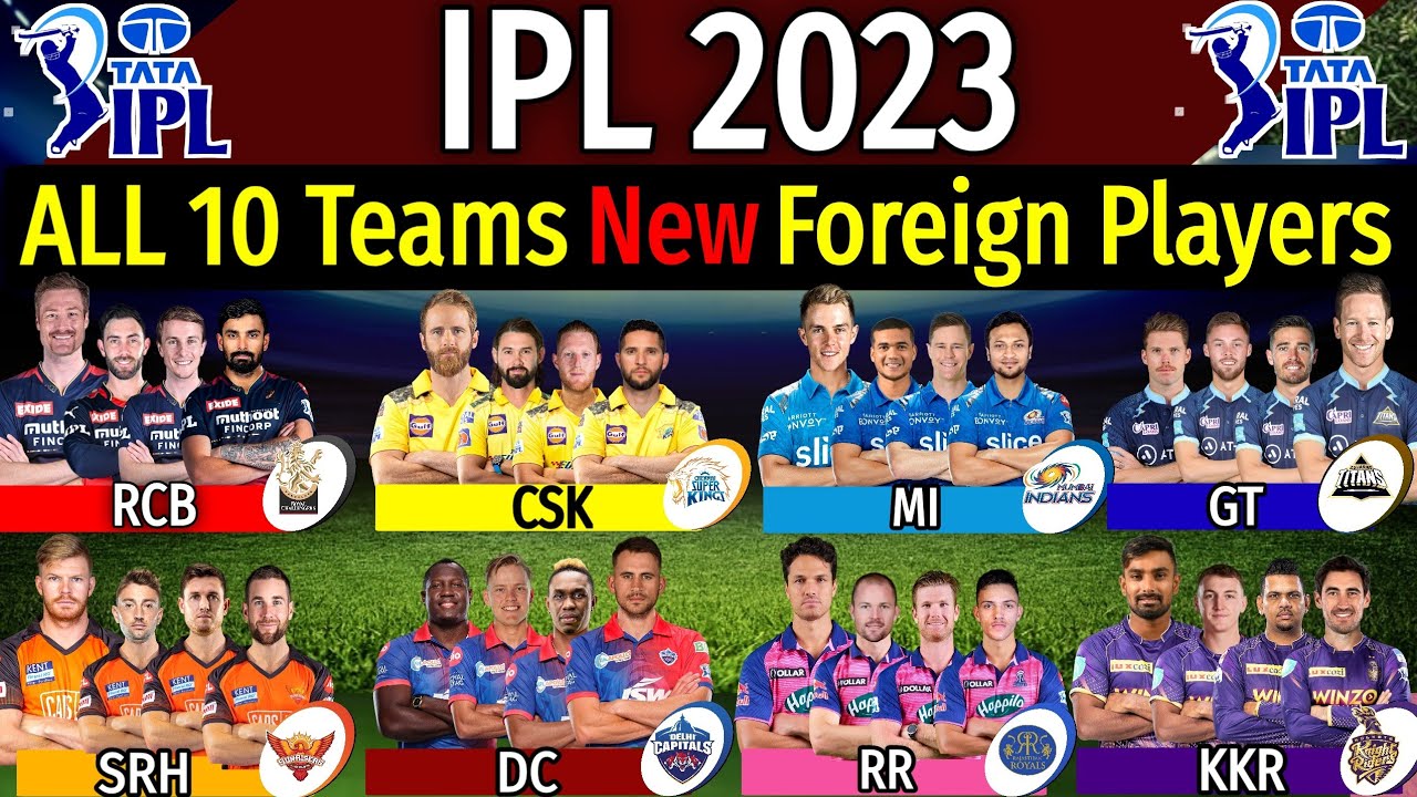 IPL 2023 - All Teams Foreign Players | All Teams Overseas Players IPL ...