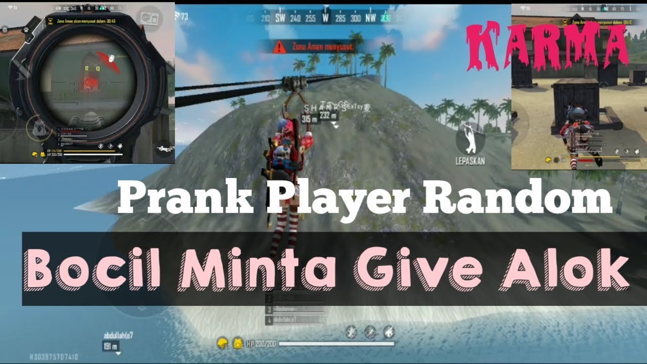 Prank Player Random,Bocil Prank Give Alok - YouTube