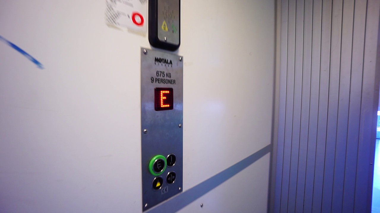 Sweden, Stockholm, Högdalen Library, Motala Hissar elevator - YouTube