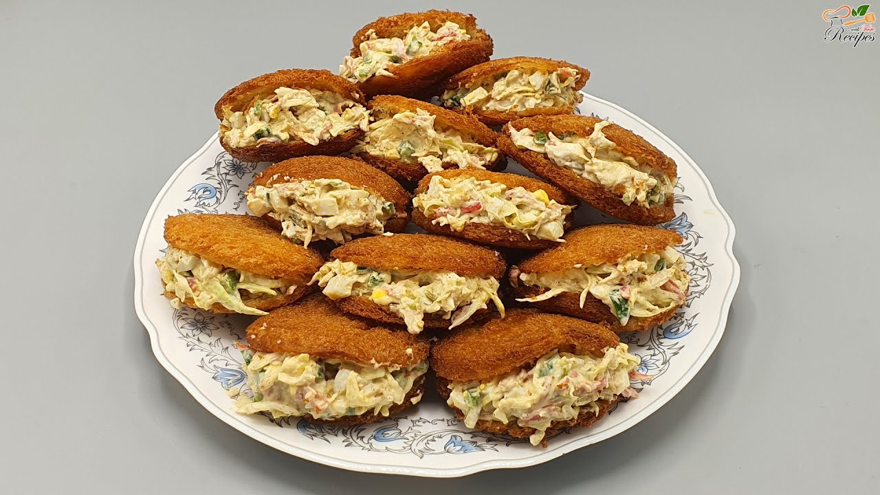 Chicken Bread Pockets Recipe l Bread Chicken l Vegetable Bread Pockets ...