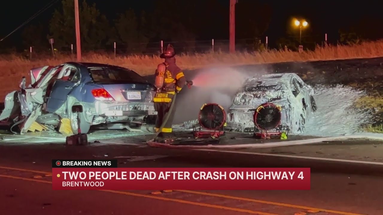 Fiery Highway 4 crash in Brentwood kills 2 - YouTube