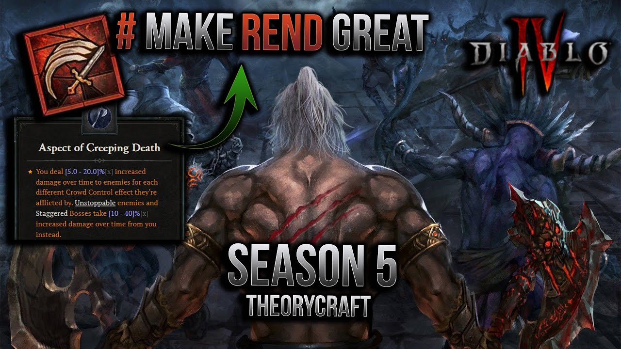 Rend Barbarian build THEORY-craft Creeping Death Aspect is BONKERS 👀 ...