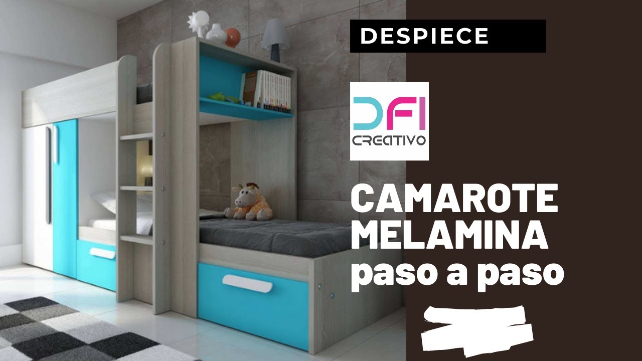 Como hacer un Camarote, Litera, Cama alta con escritorio y closet ...