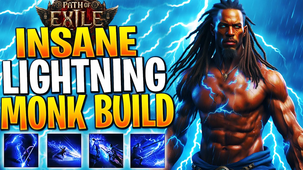NEW INSANE LIGHTNING MONK BUILD! Path of Exile 2 Monk Build Guide ...