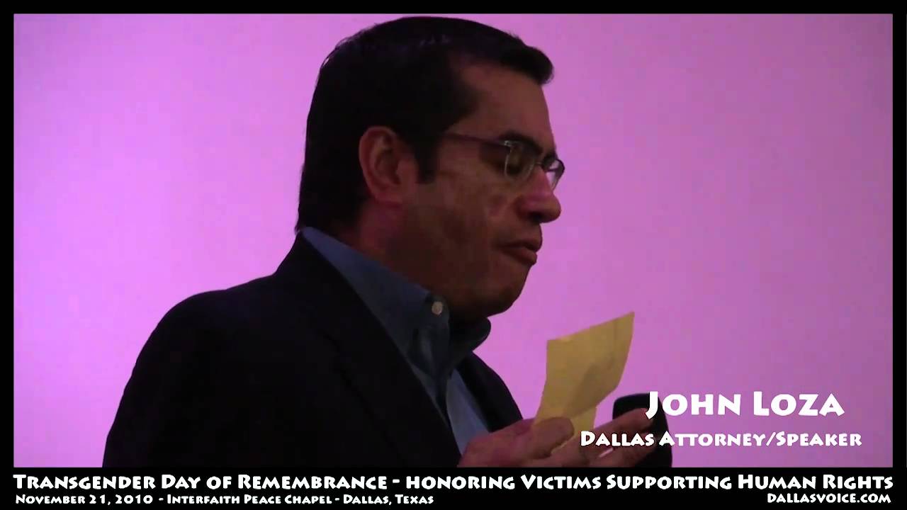 Transgender Day of Remembrance - John Loza Speech - YouTube