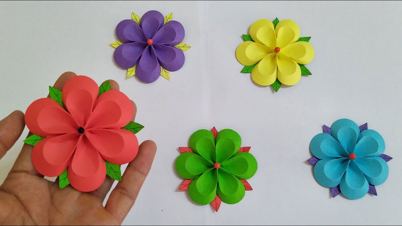 Easy 3D Paper Flower Tutorial | Beautiful DIY Flower Craft for ...