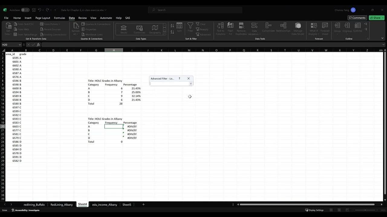Constructing Frequency and Percentage Distribution (Excel) - YouTube