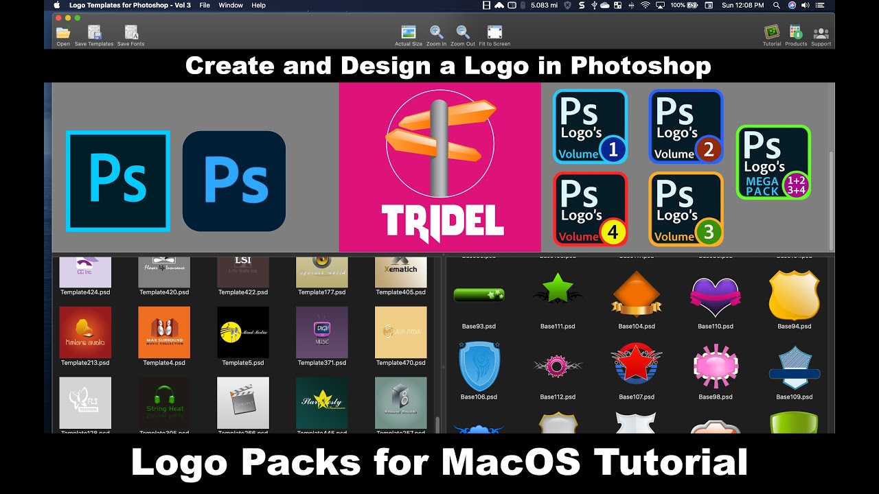 Create a Logo in Photoshop with Logo Template Packs - YouTube