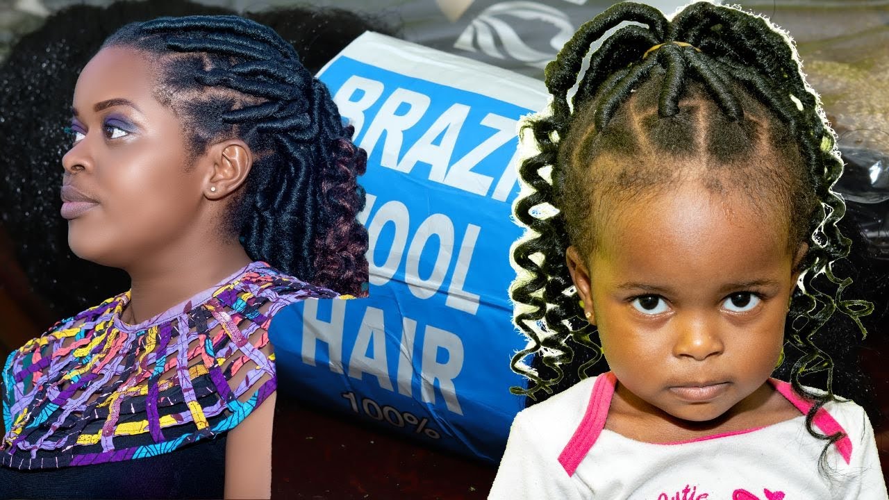 Faux Locs using Brazilian Wool | $1 Hairstyle Using Brazilian Wool ...