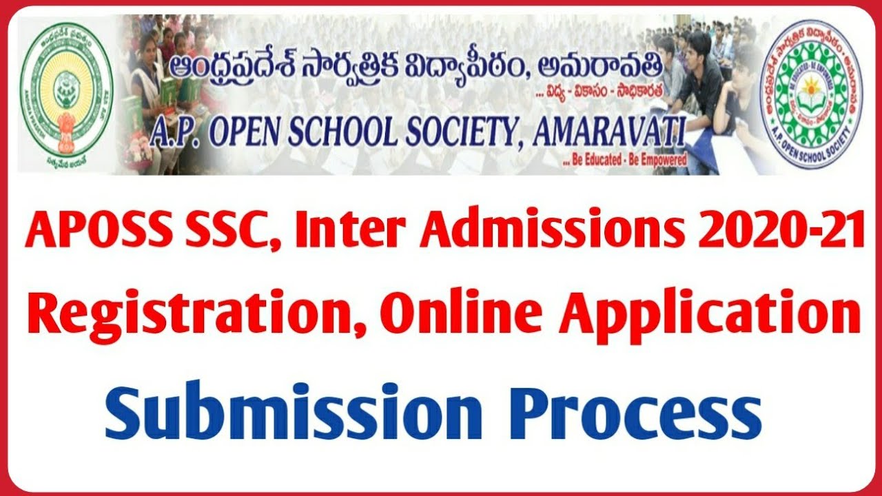 APOSS SSC, Inter Registration, Online Admissions 2020-21 - YouTube