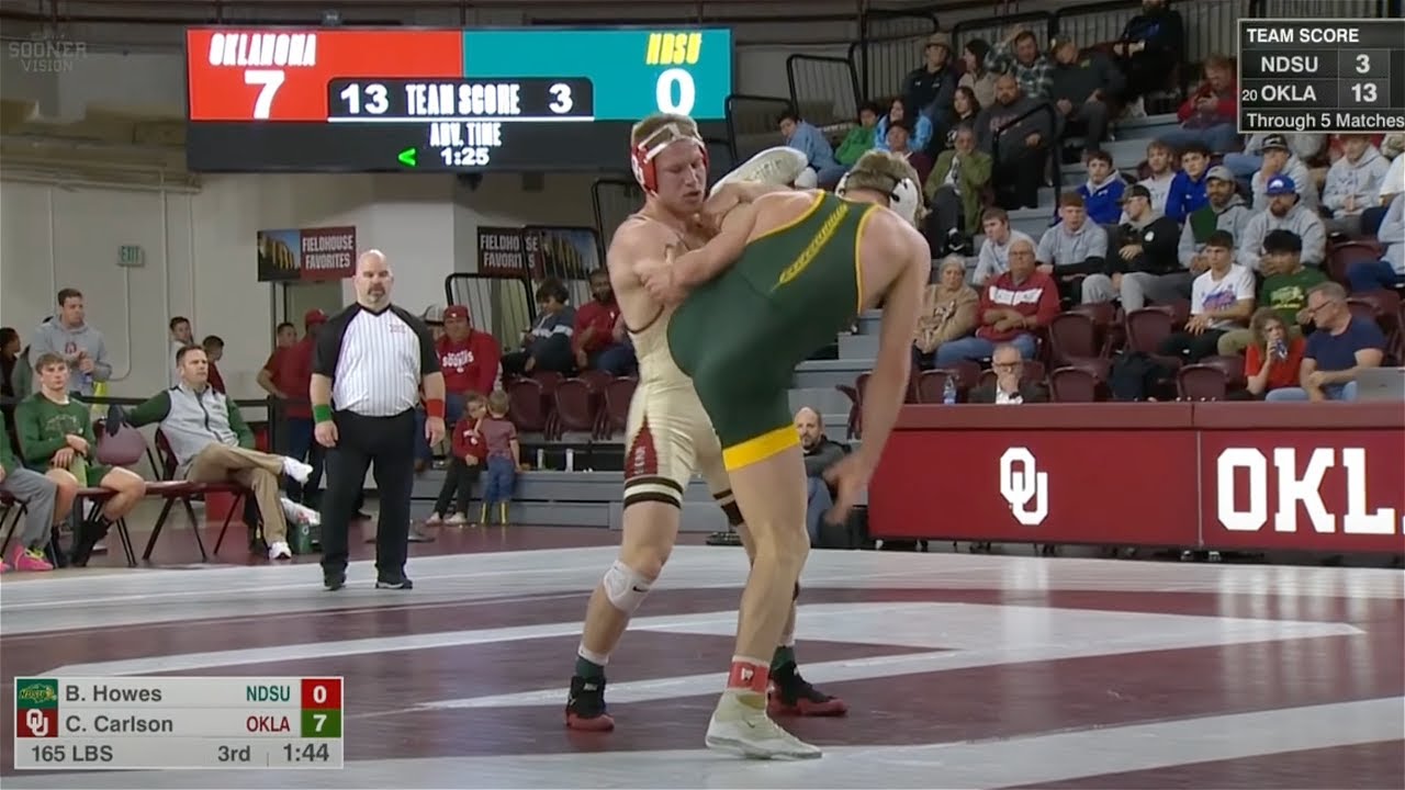 165lbs Cael Carlson (Oklahoma) vs Brendan Howes (North Dakota State ...