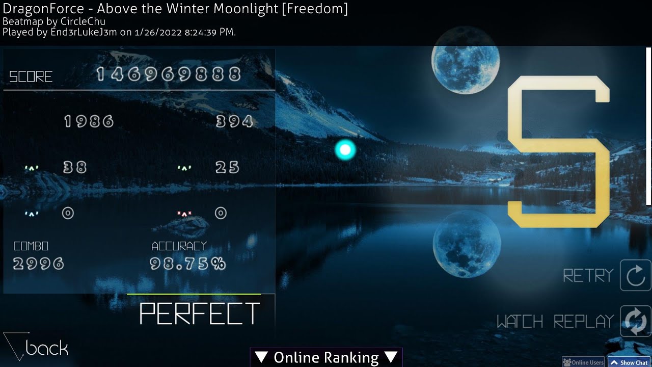 Osu! Above the Winter Moonlight 400 - YouTube