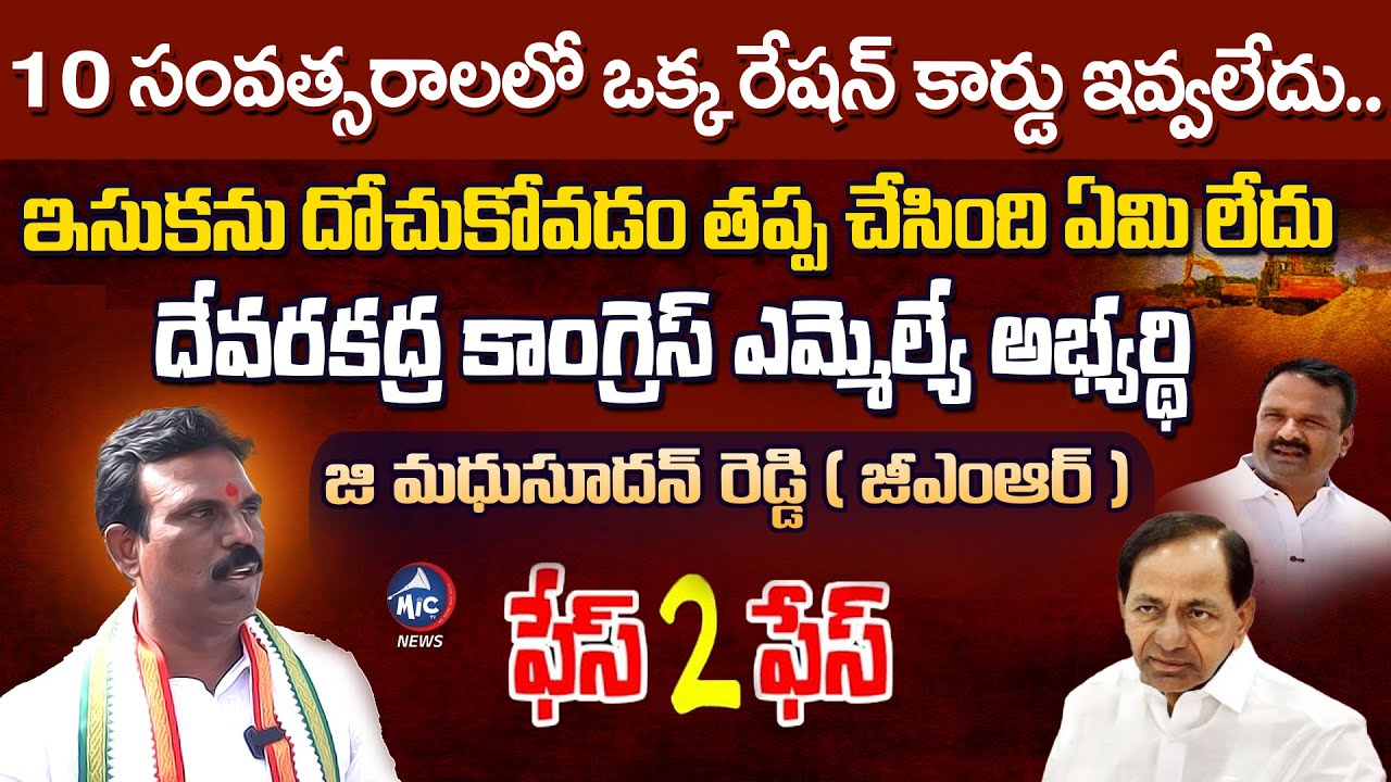 Devarakadra Congress MLA Candidate G Madhusudhan Reddy Comments On Ala ...