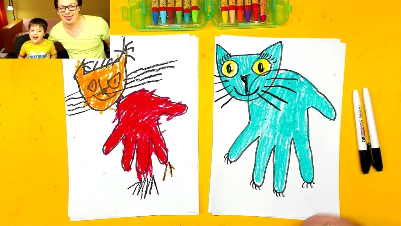 How to draw a Cat from a hand - YouTube