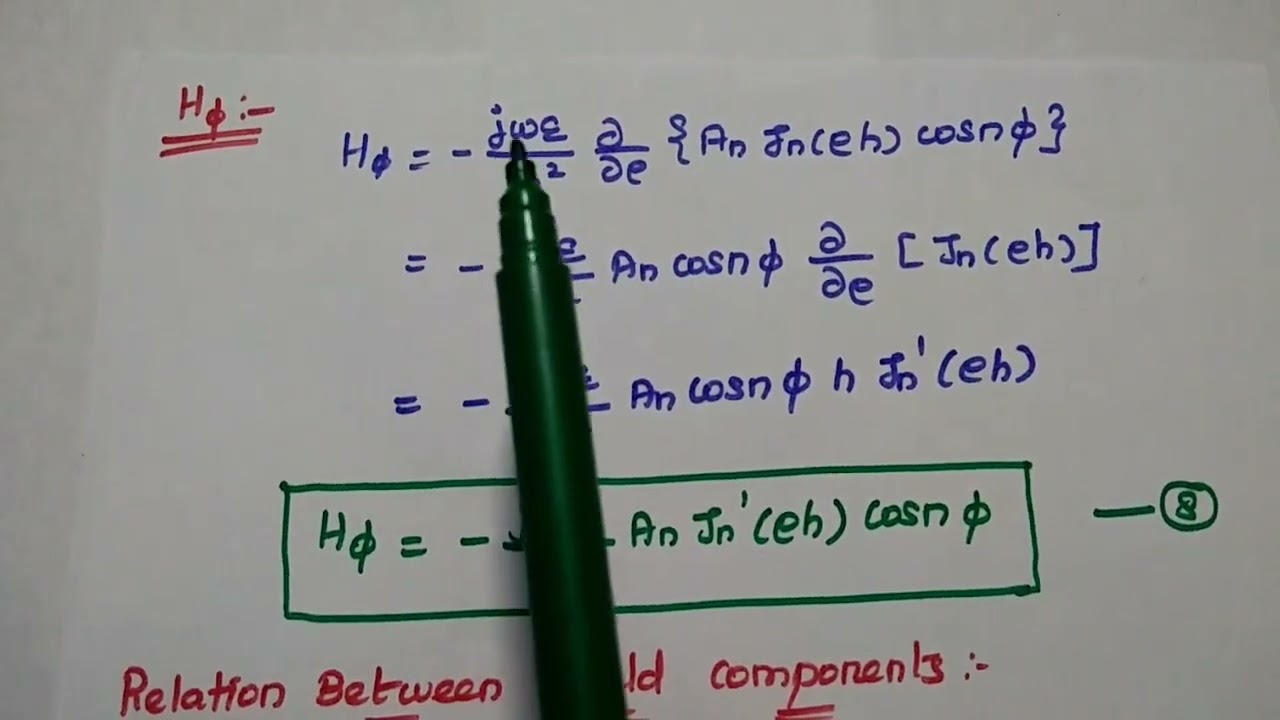 TM Waves In Circular Waveguide - Derivation of Field Components - Transverse Magnetic Waves ...