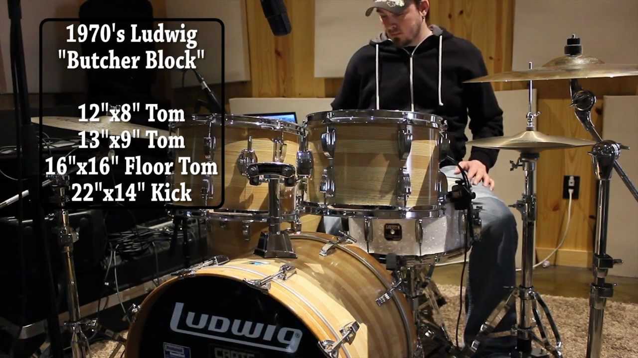 1970's Ludwig "Butcher Block" Drum Kit Forsale - YouTube