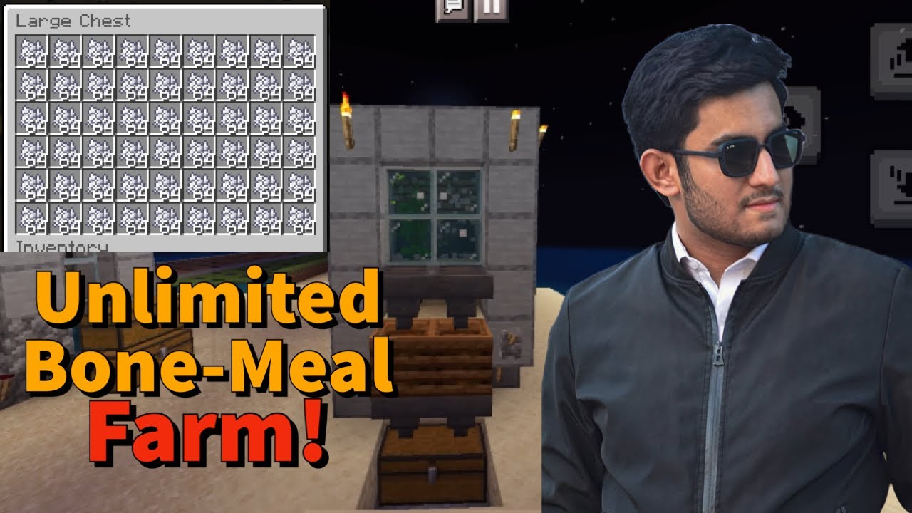 Unlimited Bone-Meal Farm Trick Easiest Method | Minecraft PE / Bedrock ...