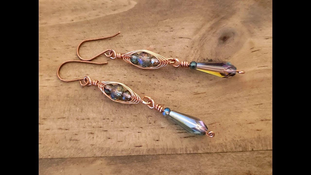 Wire Wrap Jewelry Tutorial ~ Herringbone Weave Drop Earrings ~ Retired ...