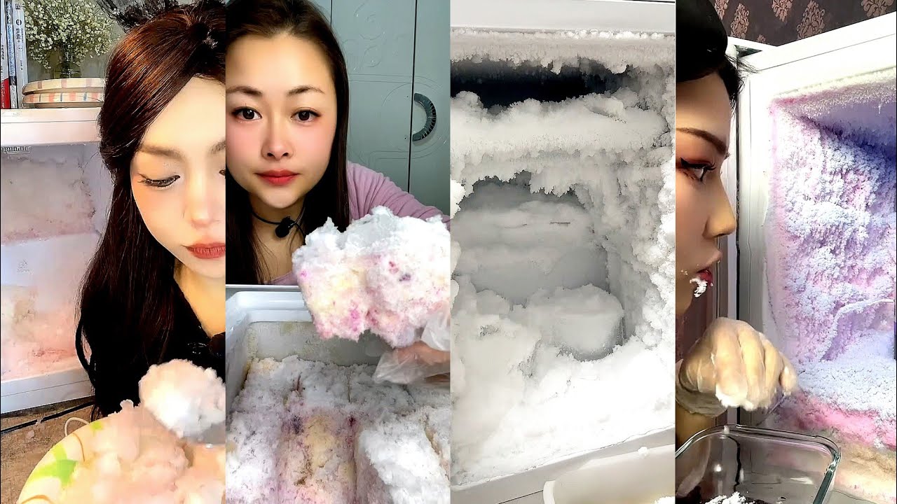 ASMR FREEZER FROST EATING / REAL SNOW / FREEZER FROST EATING - YouTube