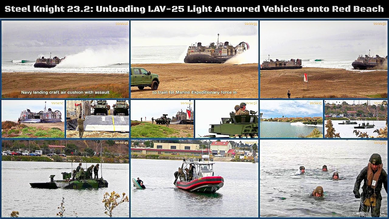 "Steel Knight 23.2: Unloading LAV-25 Light Armored Vehicles onto Red ...