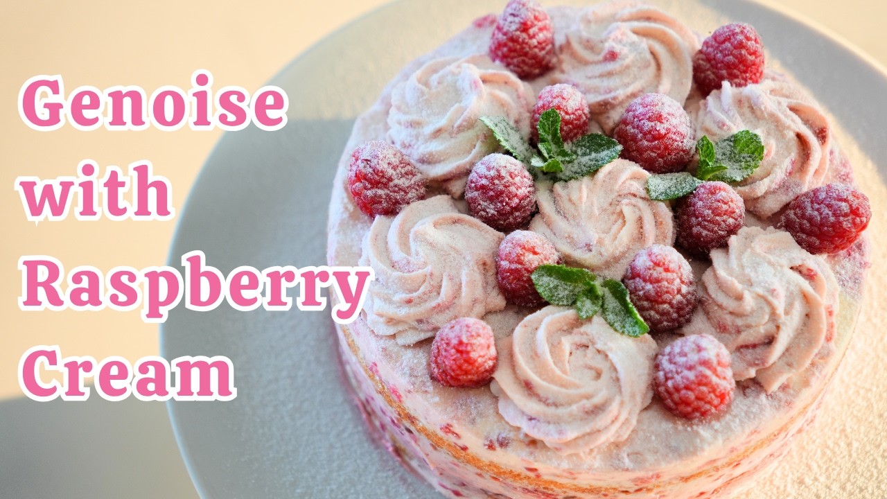 Genoise Sponge Cake with Raspberry Cream | Light, Fluffy & Elegant ...