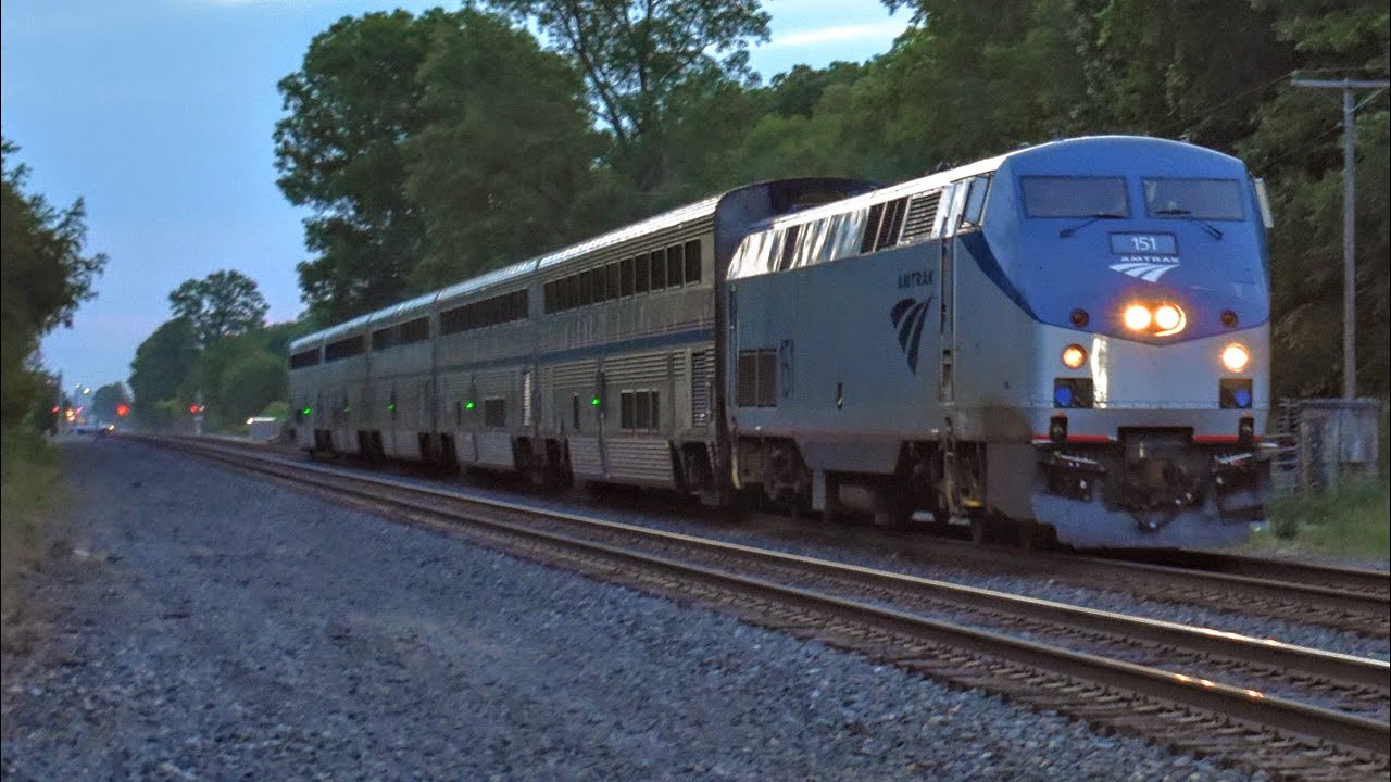 AMTK #30 (Capitol Limited) With AMTK 151 Leading In Lydick, Indiana! 6 ...