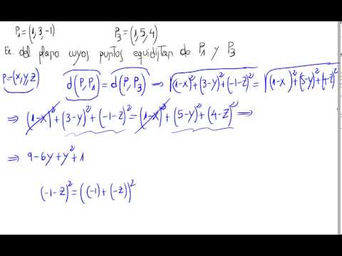 Plano equidistante a dos puntos - YouTube