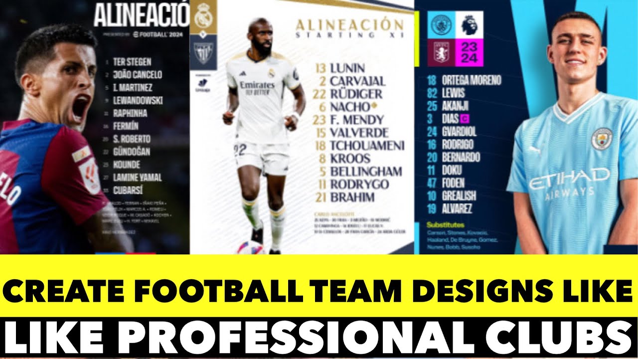 How to create football lineup in mobile || How to create Squad list ...